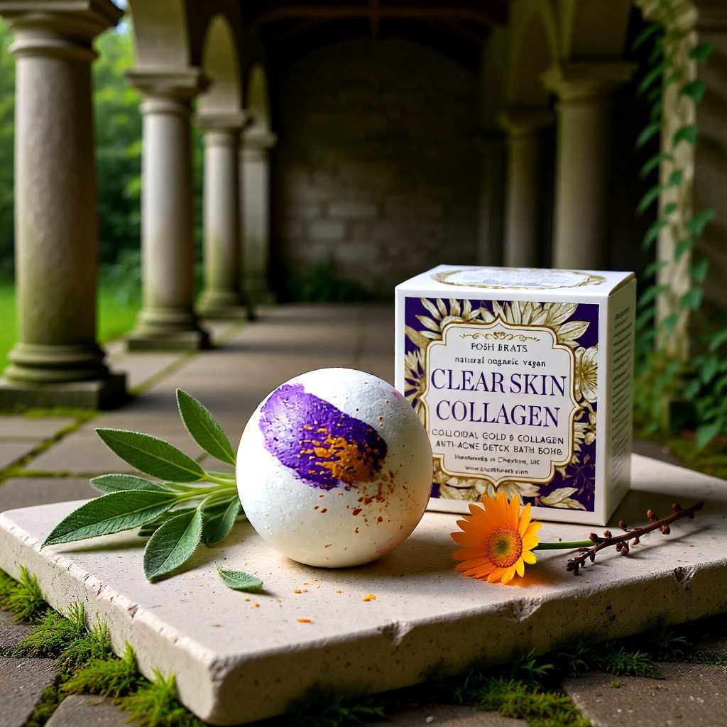 Clear Skin Collagen Bath Bomb -POSH BRATS BOTANICALS